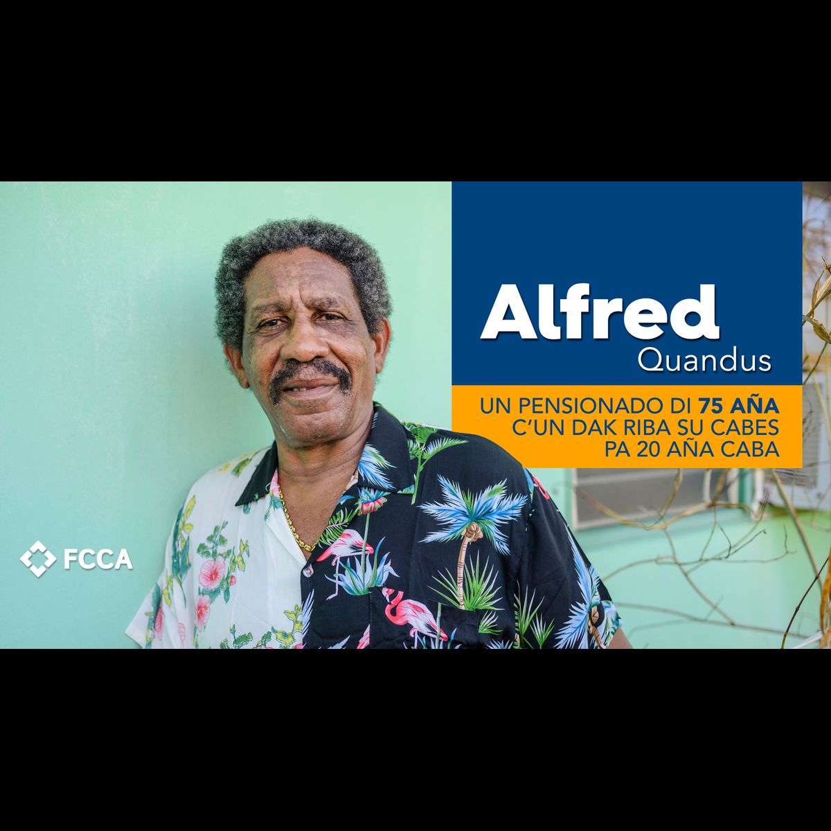 Alfred Quandus - Un pensionado di 75 aña c'un dak riba su cabes pa 20 aña