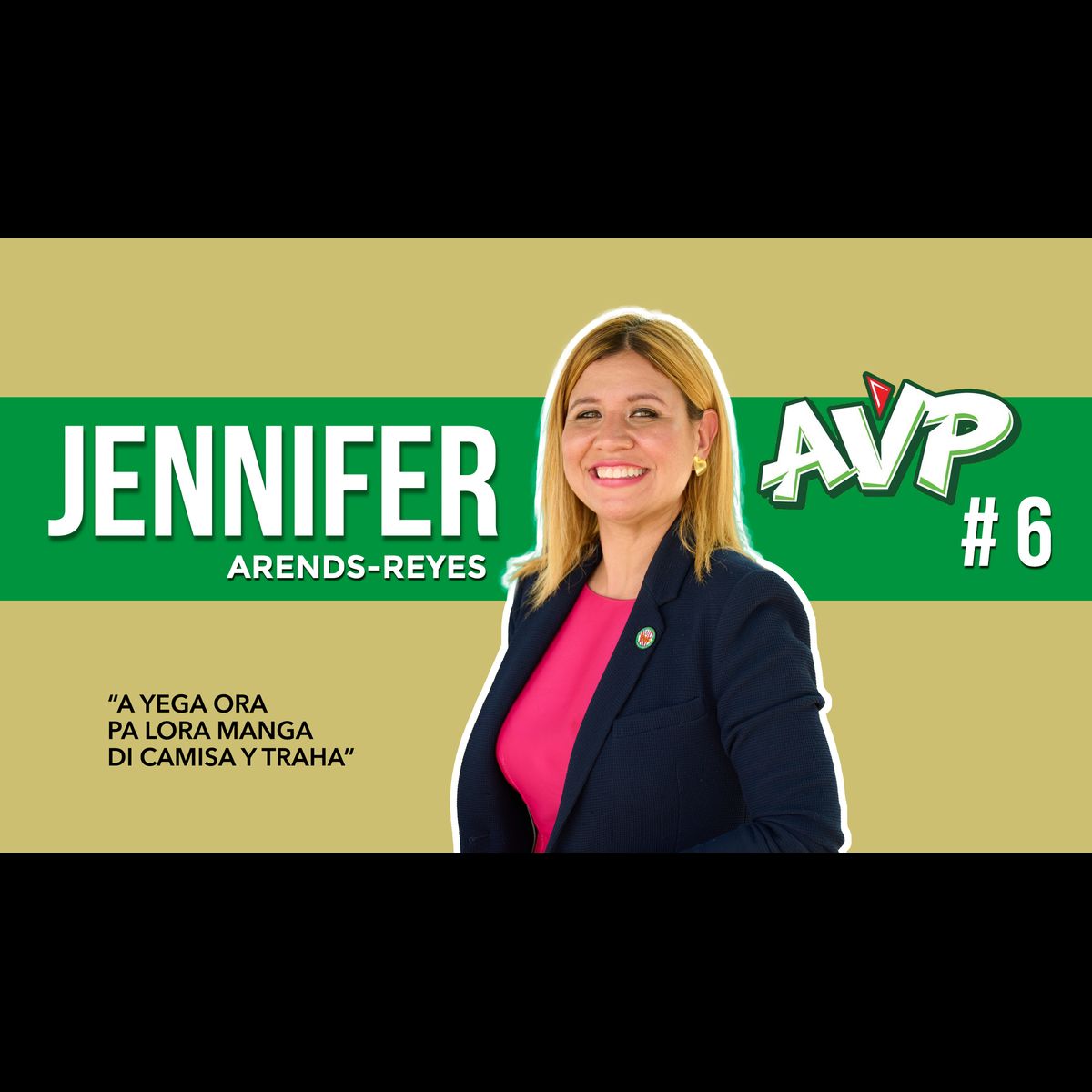 Jennifer Arends Reyes AVP # 6 - A yega ora pa lora manga di camisa y traha